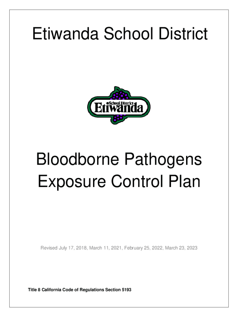 Fillable Online Bloodborne Pathogens Model Exposure Control Plan Fax ...