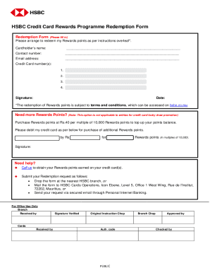 Fillable Online HSBC Shop with Points: Credit & Payment Cards Fax Email ...