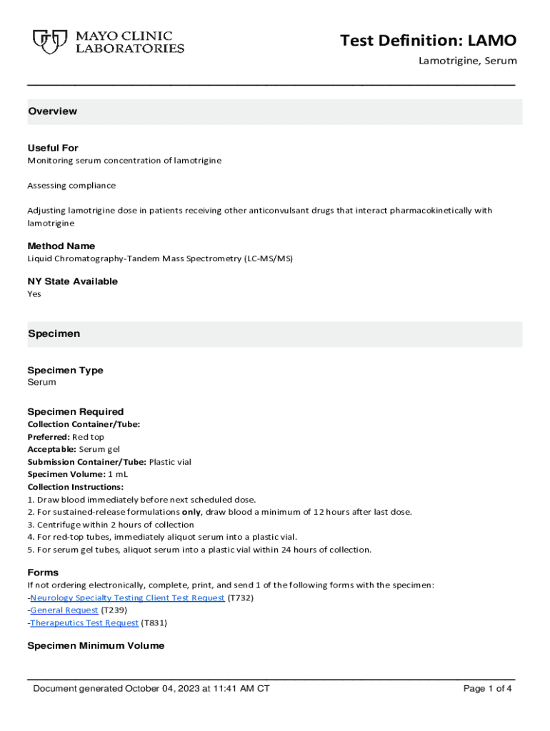 Fillable Online Test Definition: LAMO Fax Email Print - pdfFiller