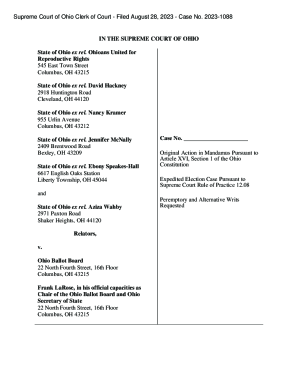 Fillable Online IN THE SUPREME COURT OF OHIO State of Ohio ex rel ...
