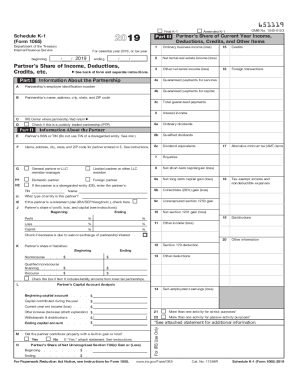 Fillable Online 2019 Schedule K-1 (Form 1065) Fax Email Print - pdfFiller