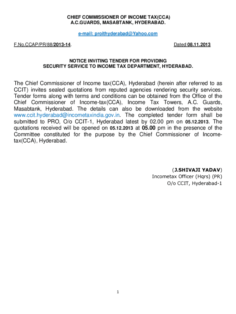 Fillable Online incometaxindia gov The Chief Commissioner of Income tax ...