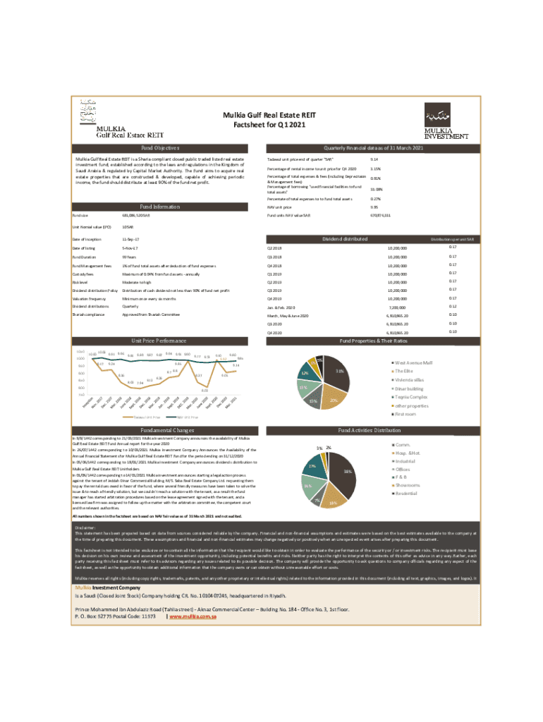 Fillable Online Mulkia Gulf Real Estate REIT Fund Fax Email Print ...