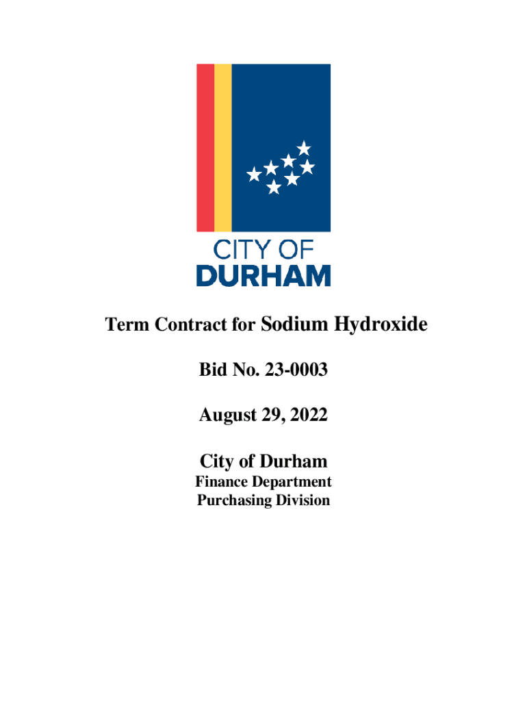 Fillable Online Term Contract for Sodium Hydroxide Bid No. 23-0003 ...