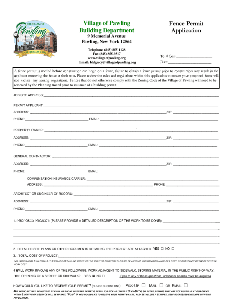 Fillable Online Building Department Forms & Applications Fax Email ...