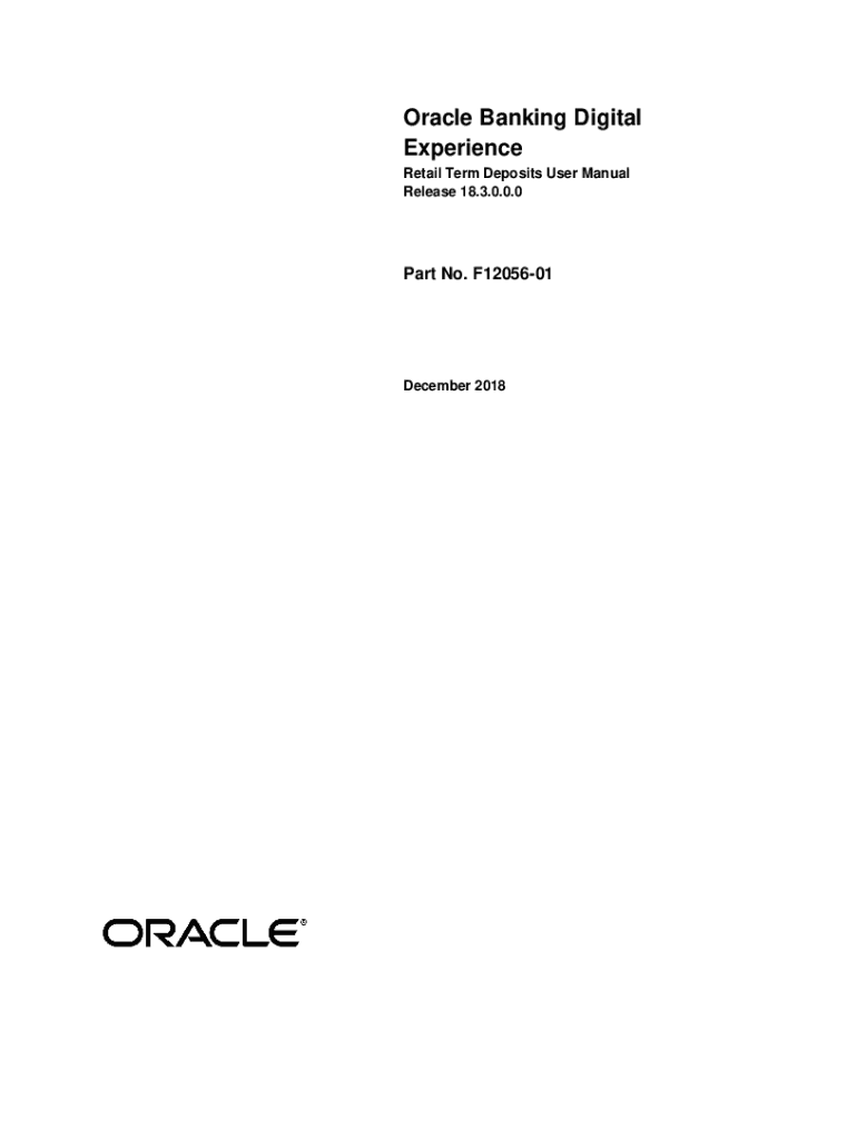 Fillable Online Retail Term Deposit User Manual Fax Email Print - pdfFiller