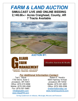 Fillable Online FARM & LAND AUCTION Fax Email Print - pdfFiller