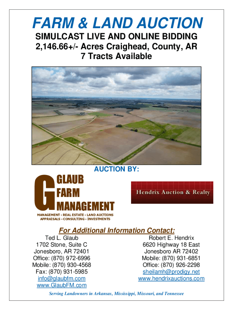 Fillable Online FARM & LAND AUCTION Fax Email Print - pdfFiller