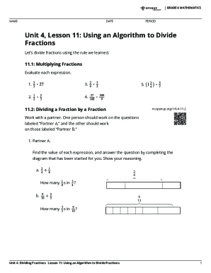 Fillable Online Unit 4, Lesson 11: Using an Algorithm to Divide ...