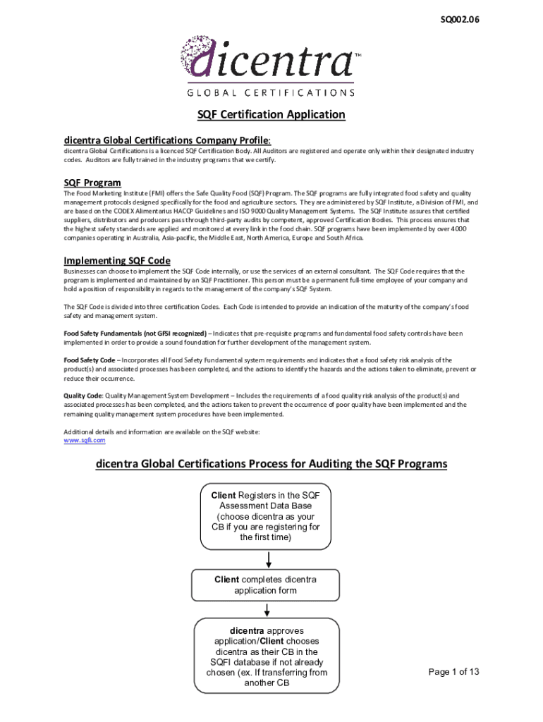 Fillable Online Criteria for SQF Auditors & Technical Reviewers Fax ...