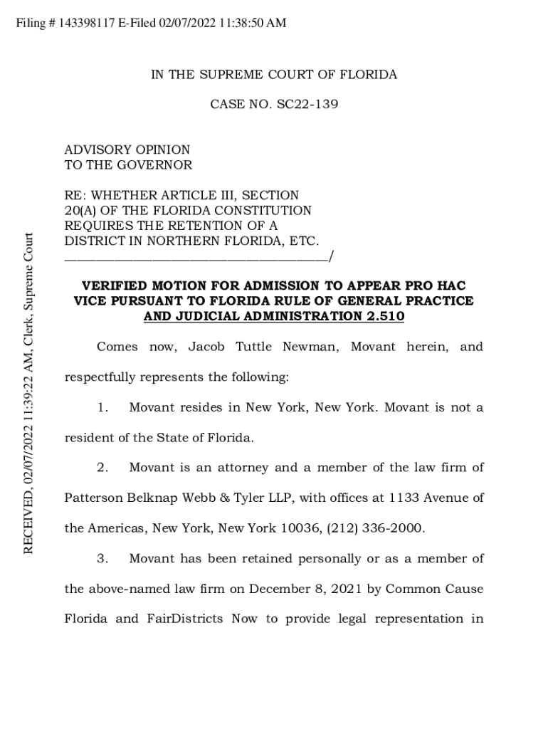 Fillable Online IN THE SUPREME COURT OF FLORIDA CASE NO. SC22 ... Fax ...