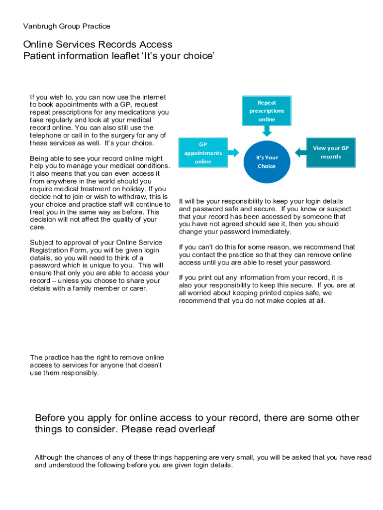 Fillable Online CLICK HERE to read Practice Online Access Leaflet ...