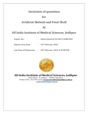 Fillable Online Invitation of quotation for Supply of Artificial ...