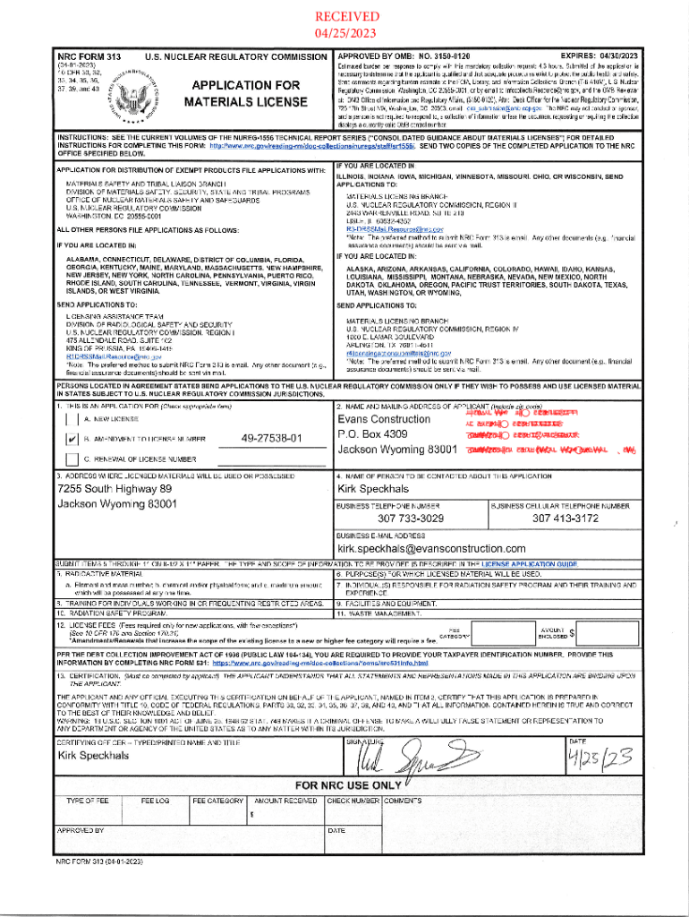 Fillable Online Evans Construction Company; Amendment Request; Change ...