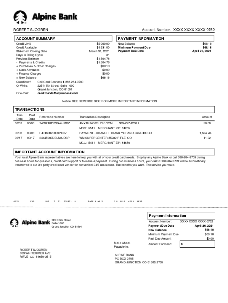 Fillable Online How to Read A Credit Card Statement Fax Email Print ...