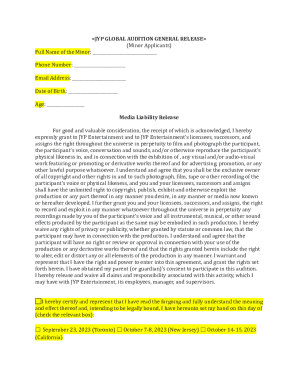 Fillable Online I got an email from JYP saying 'audition has been ...