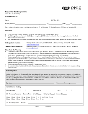 Fillable Online Ohio In-State Residency Fax Email Print - pdfFiller