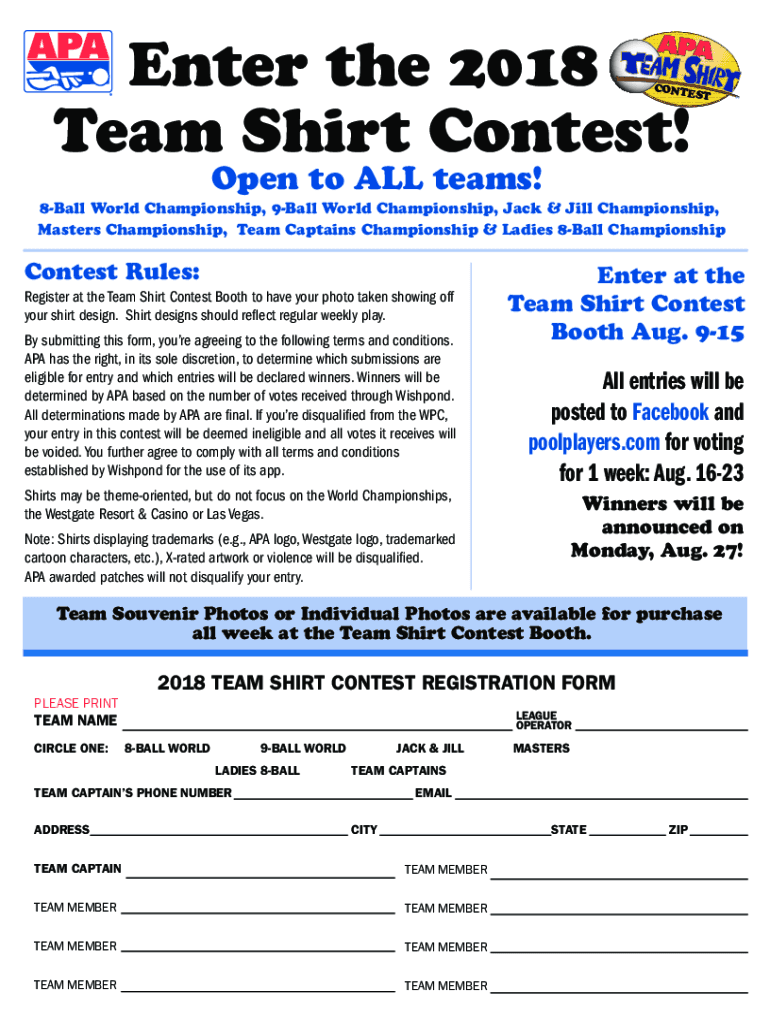 Fillable Online APA World Championships Enjoy Record Participation Fax ...