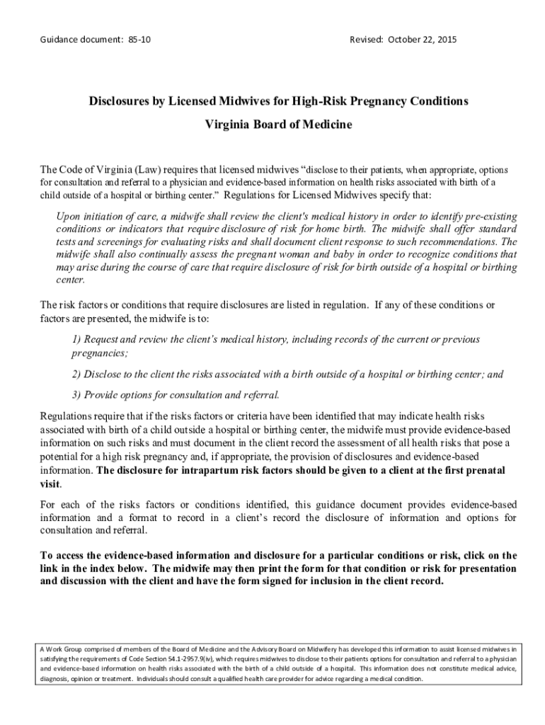 Fillable Online Licensed Midwife Regulatory Disclosure and Consent ...