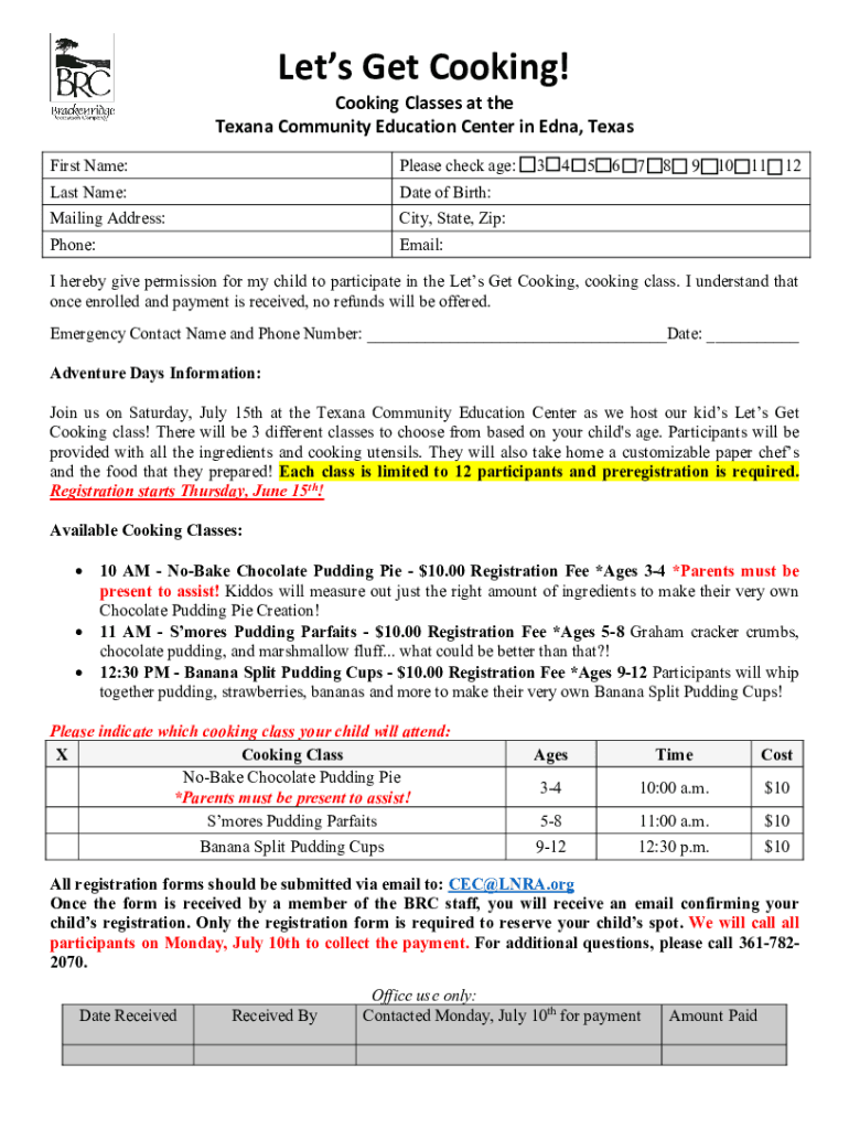 Fillable Online Central Texas Food Bank's Culinary Training Program Fax ...