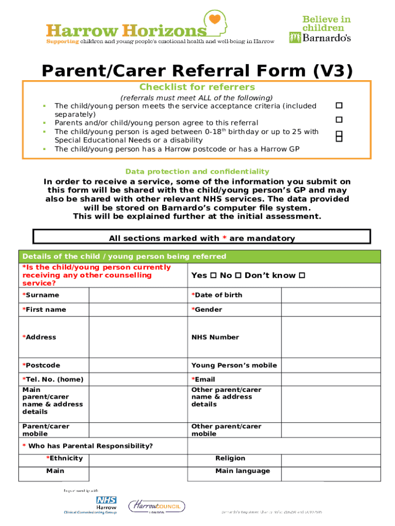 Children & Young People's Continuing Care Referral Doc Template | pdfFiller