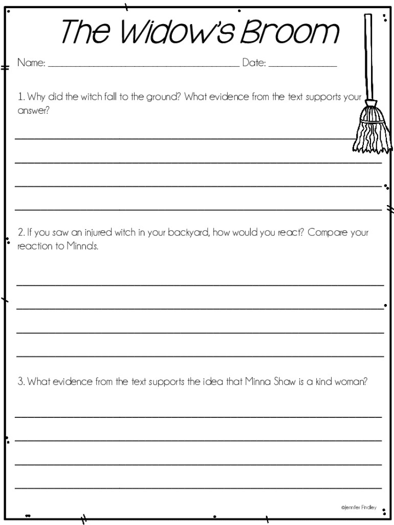 Fillable Online Lesson Plans - Language Arts / The Widow's Broom Fax ...