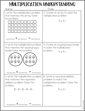 Fillable Online An array is a way to represent multiplication and ...