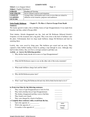 Fillable Online Lovu Sangam School Year : 8 Subject : English Worksheet ...