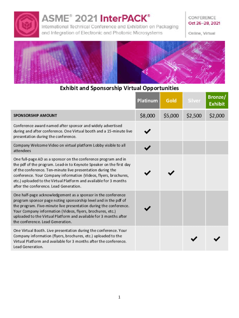 Fillable Online Exhibit and Sponsorship Virtual Opportunities Fax Email Print - pdfFiller