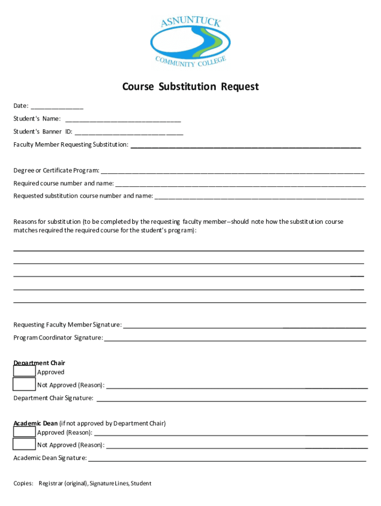 Fillable Online Cerritos College Course Substitution Form Fax Email Print - pdfFiller