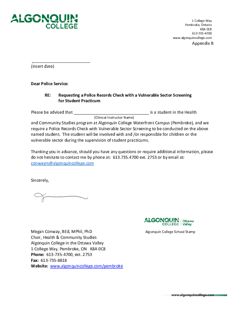 Fillable Online Police Records Check Request FormOnline Fax Email Print ...