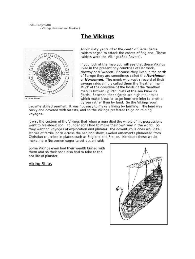 Vikings Worksheets Pdf - Fill and Sign Printable Template ... Doc ...