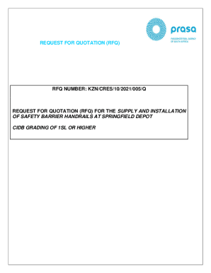 Fillable Online REQUEST FOR QUOTATION (RFQ) FOR THE SUPPLY AND ...