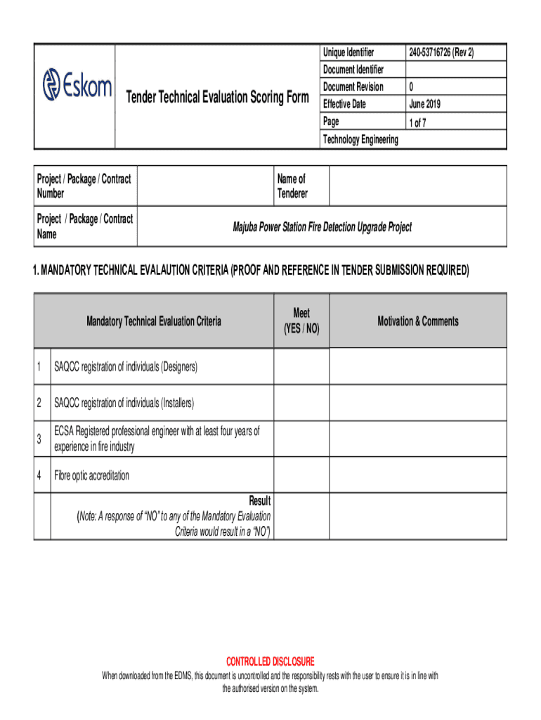 Fillable Online Bid Evaluation Form Procurement of Works Fax Email Print - pdfFiller