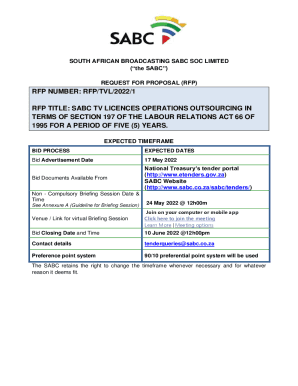 Fillable Online RFP TITLE: SABC TV LICENCES OPERATIONS OUTSOURCING IN ...