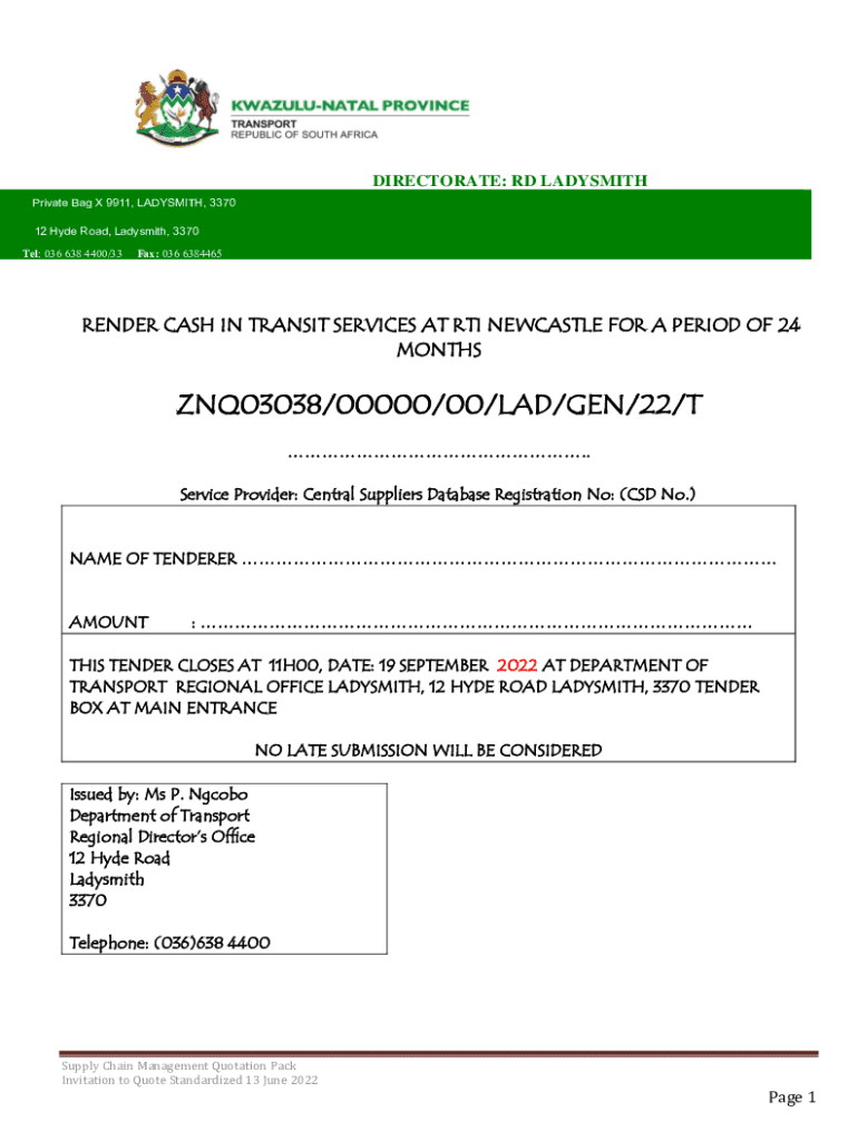 Fillable Online KWAZULU-NATAL ROAD TRAFFIC INSPECTORATE ... Fax Email ...