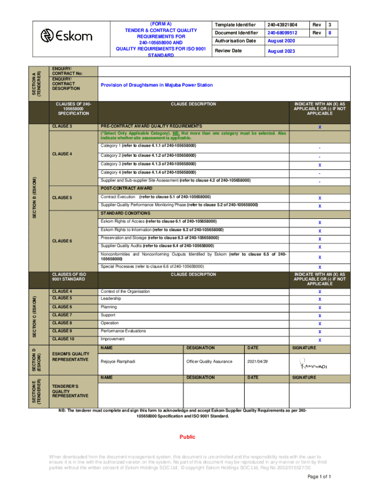 Fillable Online TENDER SECURITY FORM Sample Clauses Fax Email Print ...