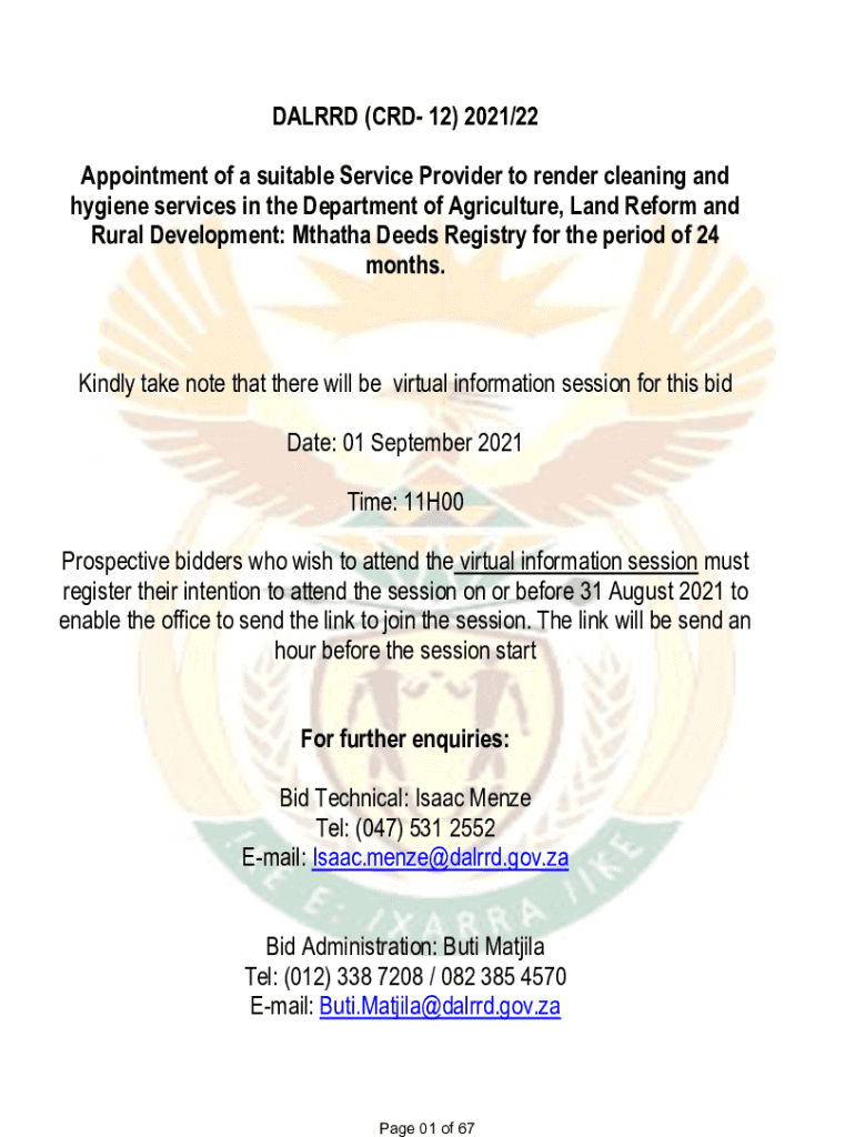 Fillable Online dalrrd (crd-01) 2023/24 appointment of a service ...