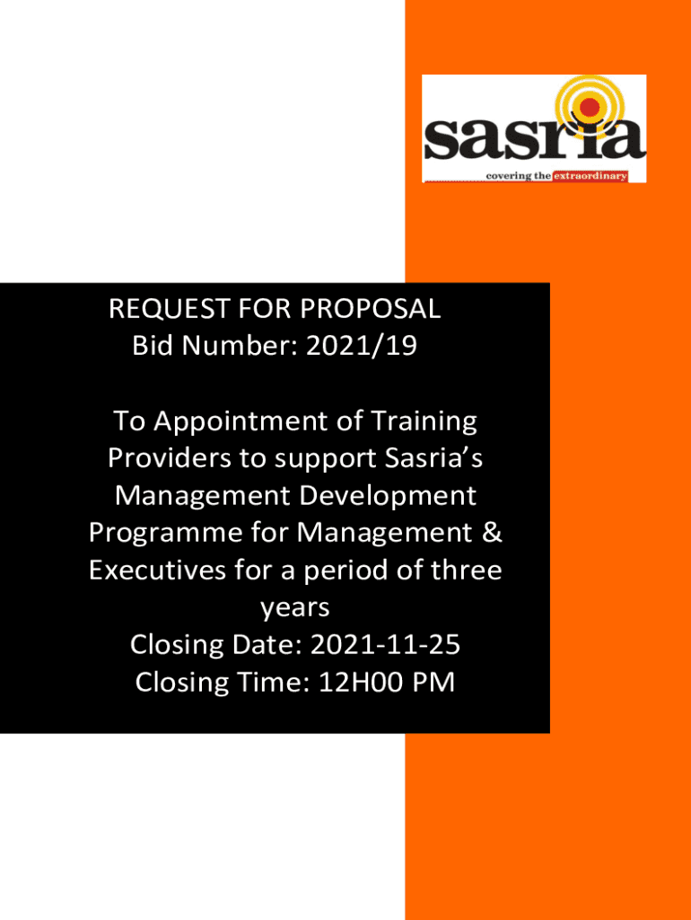 Fillable Online REQUEST FOR PROPOSAL Bid Number - eTenders Portal Fax Email Print - pdfFiller