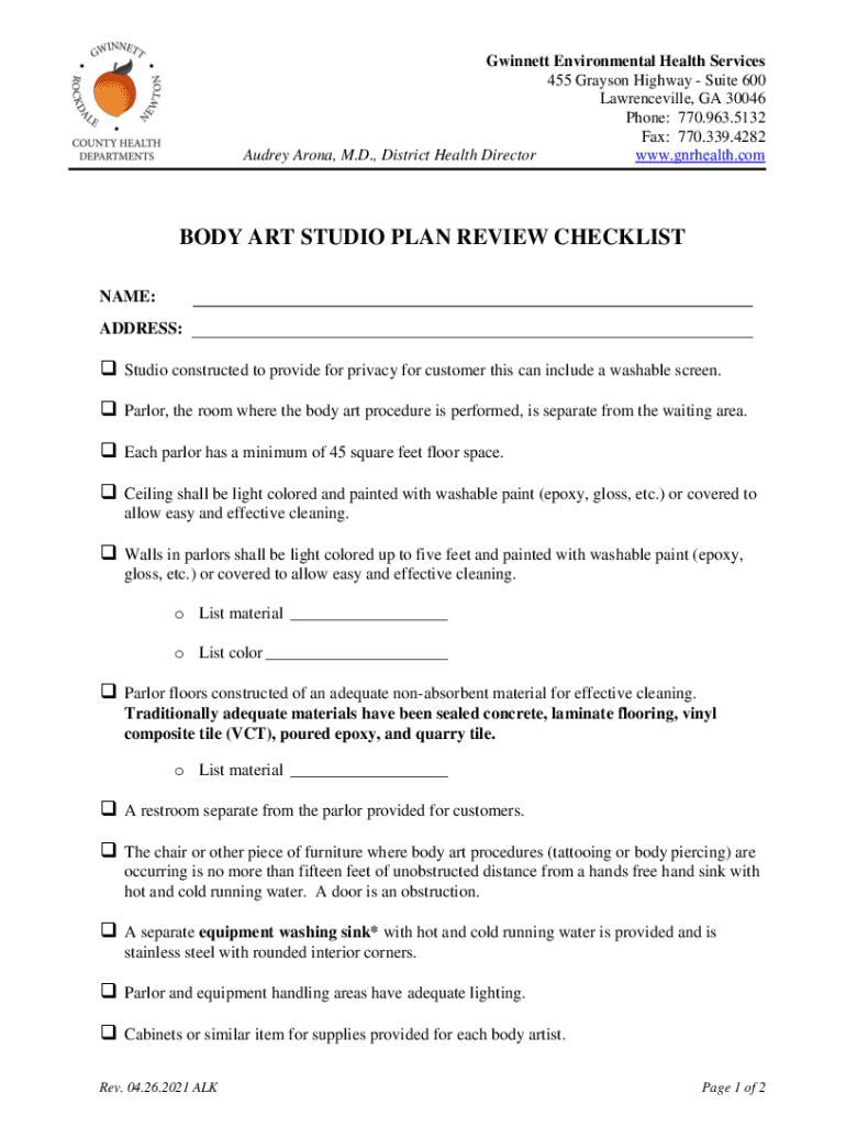 Fillable Online Gwinnett County Environmental Health Fee Schedule Fax ...