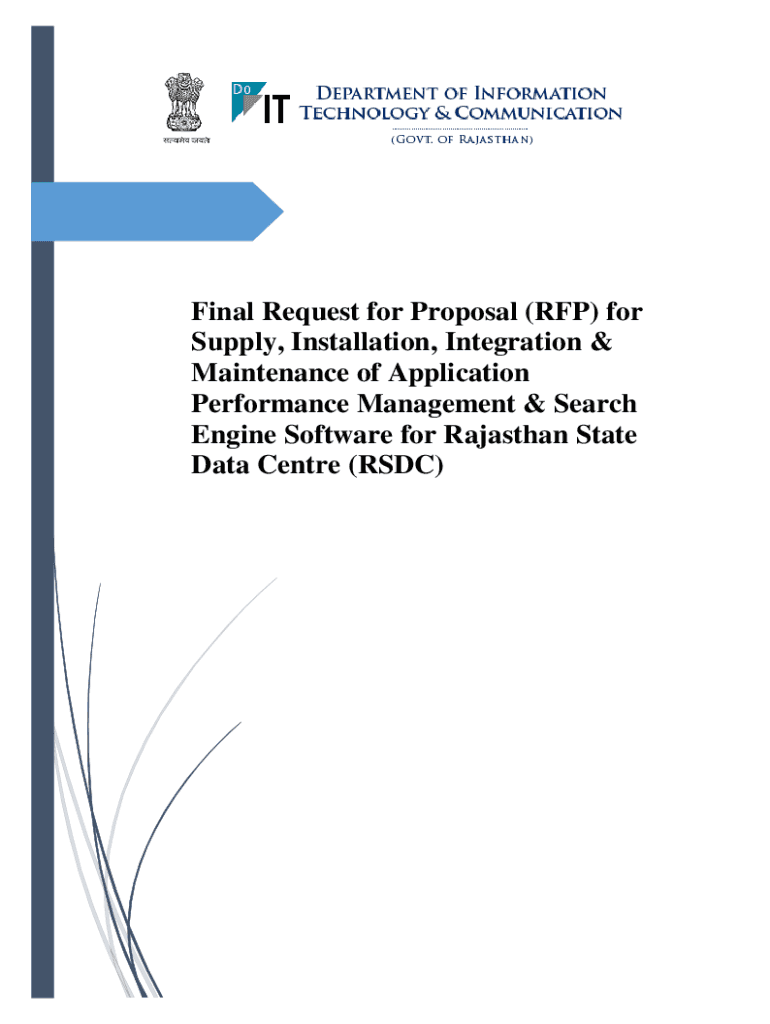 Fillable Online risl rajasthan gov Final Request for Proposal (RFP) for Supply, Installation ...