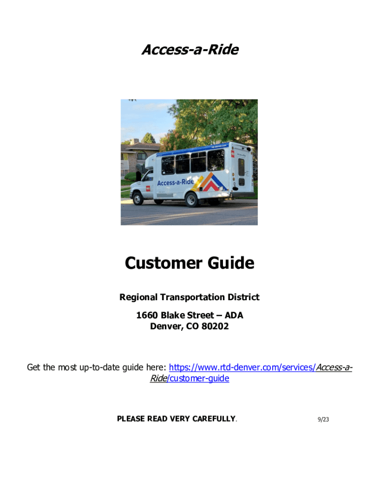 Fillable Online Regional Transportation District RTD customer service ...