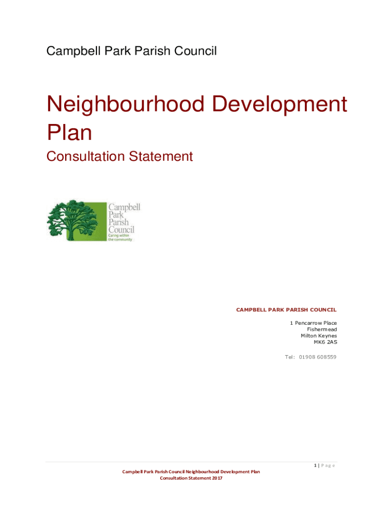 Fillable Online Campbell Park Parish Council Neighbourhood Development ...