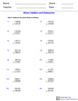 Fillable Online What is the sum of the binary numbers 101011 and 010101 ...