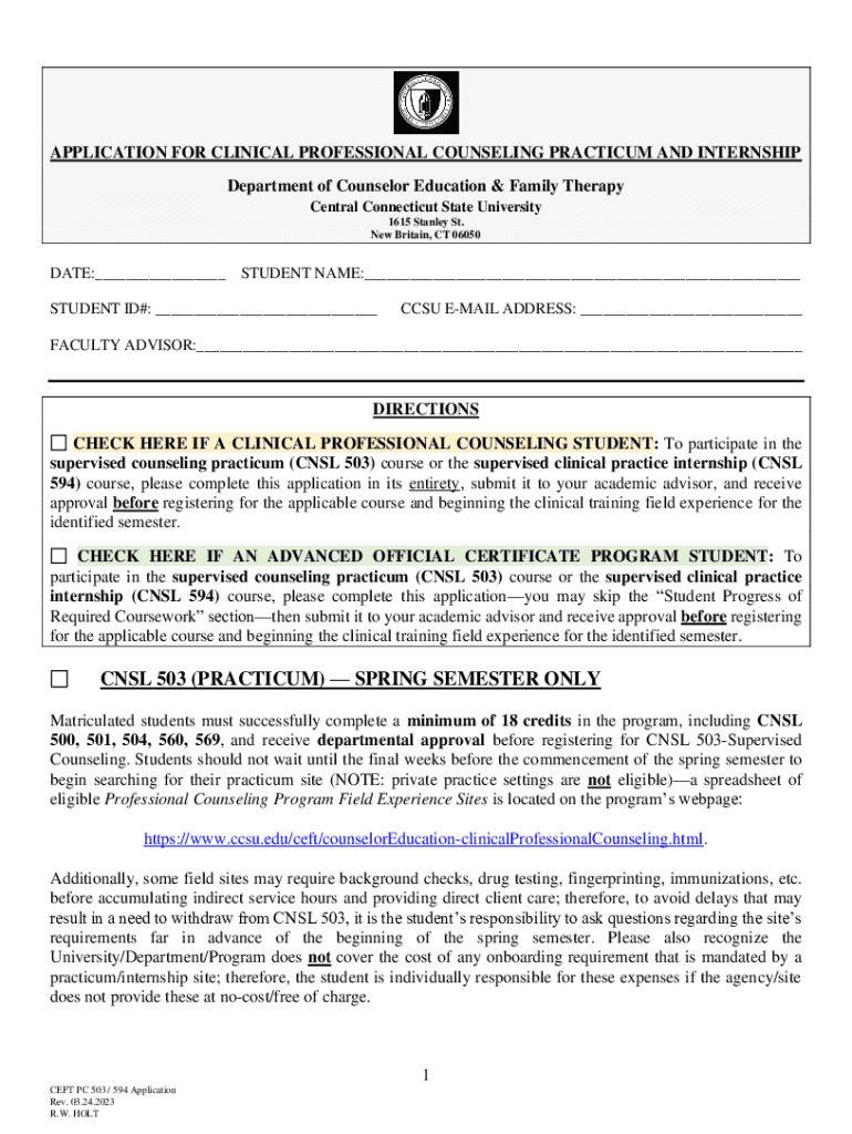 Fillable Online FormsCounselor Education and Counseling Psychology Fax Email Print - pdfFiller