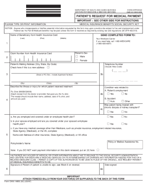 Fillable Online PATIENT'S REQUEST FOR MEDICAL PAYMENT ( ) Fax Email ...