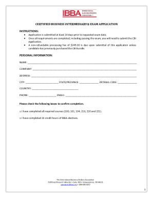 Fillable Online CBI Exam Application Fax Email Print - pdfFiller