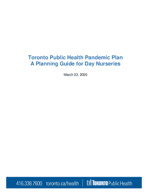 Fillable Online Toronto Public Health Pandemic Plan Fax Email Print ...