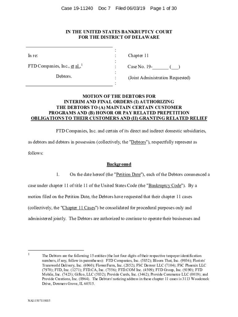 Fillable Online first amended joint plan of liquidation for the debtors Fax Email Print - pdfFiller
