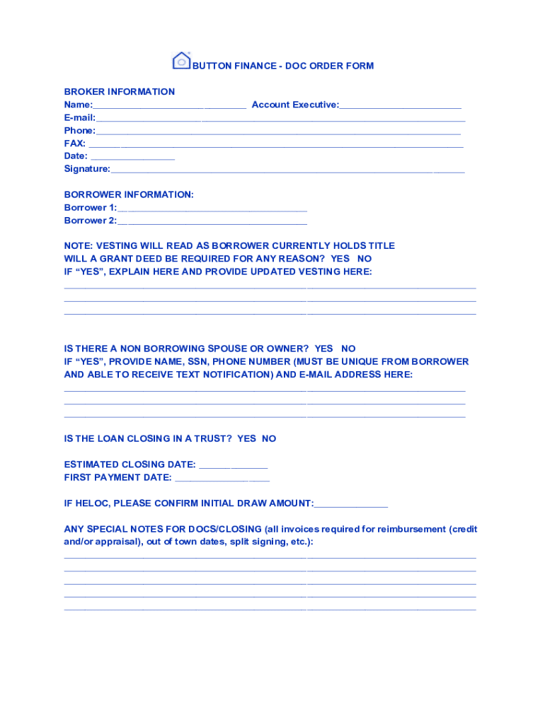 Fillable Online DOC ORDER FORM REV 8.22.23 Fax Email Print - pdfFiller